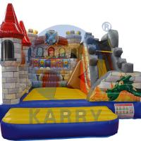 China 5x4m 18*16ft Blue Dinosaur Bouncy Castle Slide Combo with Professional OEM Service for sale