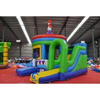 China Yellow Castle Slide Combo Children Inflatable Outdoors Carousel Adults Jumpers Dome Tent for sale