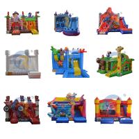 China Yellow Castle Slide Combo Children Inflatable Outdoors Carousel Adults Jumpers Dome Tent for sale