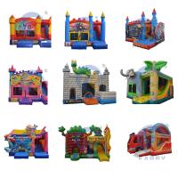 China Yellow Castle Slide Combo Children Inflatable Outdoors Carousel Adults Jumpers Dome Tent for sale