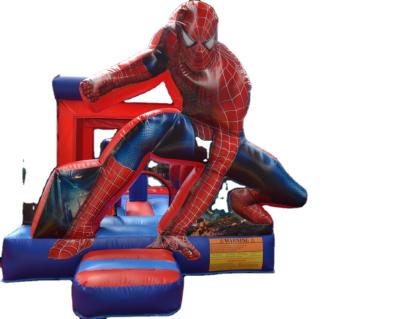 China 3D Spiderman Jumping Castle With Slide Inflatable Bounce Bed for Commercial Rental for sale