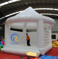 China Customized White Inflatable Wedding Trampoline Bouncy Bed 4*4m for Adult Party Jump for sale
