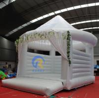 China Customized White Inflatable Wedding Trampoline Bouncy Bed 4*4m for Adult Party Jump for sale