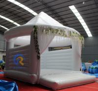 China Customized White Inflatable Wedding Trampoline Bouncy Bed 4*4m for Adult Party Jump for sale