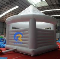 China Customized White Inflatable Wedding Trampoline Bouncy Bed 4*4m for Adult Party Jump for sale