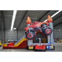China Inflatable Dry Slide Pool Combo with Dual Lane Slide and 3D Racing Theme OEM Accepted for sale