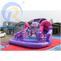 China Pink LOL Theme Inflatable Castle Jumping Commercial Combo Bounce House with Slide for sale