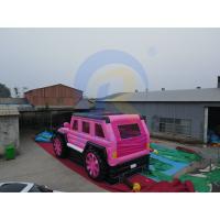 China Pink Inflatable Jeep Castle Slide Combination Bouncer SUV Jumping Castle with Blower for sale