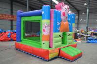 China Unisex Hot Pink Cartoon Pig Bouncy Castle with Slide and Customized Sea PVC Adventure for sale