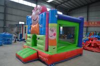 China Unisex Hot Pink Cartoon Pig Bouncy Castle with Slide and Customized Sea PVC Adventure for sale