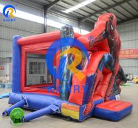 China EN71/EN14960/CE Certified Spiderman Inflatable Bounce House with Water Slide and Pool for sale