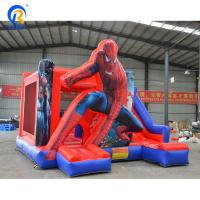 China Unisex Inflatable PVC Commercial Spiderman Bounce House with Slide Blower Included for sale