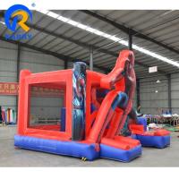 China Unisex Inflatable PVC Commercial Spiderman Bounce House with Slide Blower Included for sale