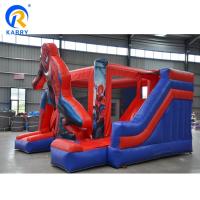 China Unisex Inflatable PVC Commercial Spiderman Bounce House with Slide Blower Included for sale