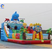 China Happy Water World Inflatable Bouncy Castle with Dry Slide and Sea Bouncer for sale
