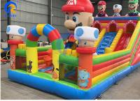 China PVC Cartoon Mario Theme Inflatable Amusement Playground Bouncy Bouncer with Slide for sale