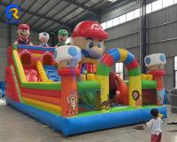 China PVC Cartoon Mario Theme Inflatable Amusement Playground Bouncy Bouncer with Slide for sale