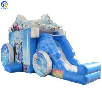 China Girls' Favorite Frozen Princess Carriage Inflatable Castle Slide with Blower Included for sale