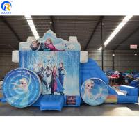 China Girls' Favorite Frozen Princess Carriage Inflatable Castle Slide with Blower Included for sale