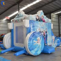 China Girls' Favorite Frozen Princess Carriage Inflatable Castle Slide with Blower Included for sale