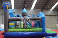 China Rainbow PVC Inflatable Trampoline Commercial Unicorn Bouncer with Slide and Blower for sale