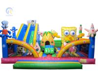 China Inflatable Water Amusement Park Cartoon Sponge Fun City with Slide and Jumping Castle for sale
