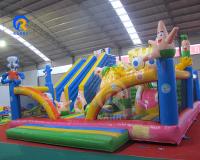 China Inflatable Water Amusement Park Cartoon Sponge Fun City with Slide and Jumping Castle for sale