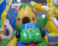 China Inflatable Water Amusement Park Cartoon Sponge Fun City with Slide and Jumping Castle for sale