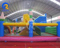 China Inflatable Water Amusement Park Cartoon Sponge Fun City with Slide and Jumping Castle for sale