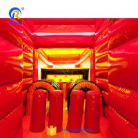 China OEM Acceptable Inflatable Big Red Truck Castle Slide Combo for Kids With Blower and Slide for sale