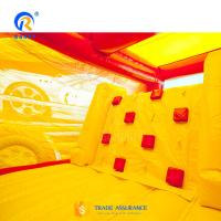 China OEM Acceptable Inflatable Big Red Truck Castle Slide Combo for Kids With Blower and Slide for sale