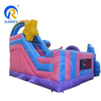 China Outdoor Commercial Kid Obstacle Toboggan Inflatable Jump House Unicorn Rainbow Theme for sale