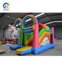 China Custom Unicorn Theme Inflatable Castle Bounce House with Slide Fun Playground Bouncer for sale