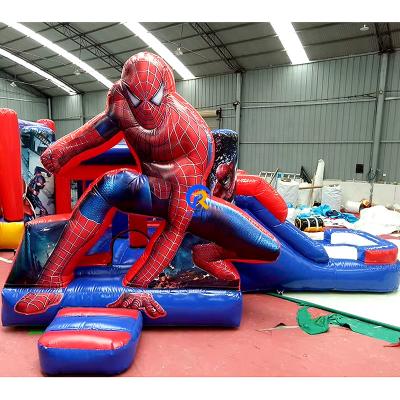 China Max Capacity 100-500kg Spiderman Inflatable Bounce House with Slide Pool and Castle for sale