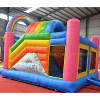 China Unisex Rainbow Unicorn Bouncer Castle with Slide Commercial Kids Playhouse Inflatable for sale
