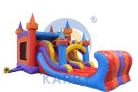 China PORTABLE Commercial Colorful Bouncy Castle Inflatable Bounce House with Slide for sale