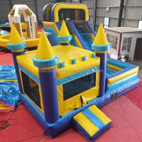 China Customized Size Blue Inflatable Combo Castle Slide Jumping Castle Commercial Bouncy House for sale