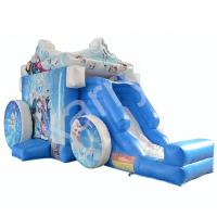 China 14 Years Up Frozen Wagon Inflatable Bounce House with Slide Popular Cartoon Bouncy Castle for sale