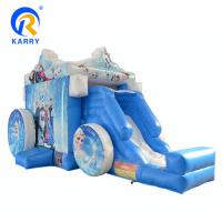 China 14 Years Up Frozen Wagon Inflatable Bounce House with Slide Popular Cartoon Bouncy Castle for sale