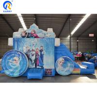 China 14 Years Up Frozen Wagon Inflatable Bounce House with Slide Popular Cartoon Bouncy Castle for sale