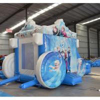 China 14 Years Up Frozen Wagon Inflatable Bounce House with Slide Popular Cartoon Bouncy Castle for sale
