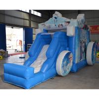 China 14 Years Up Frozen Wagon Inflatable Bounce House with Slide Popular Cartoon Bouncy Castle for sale