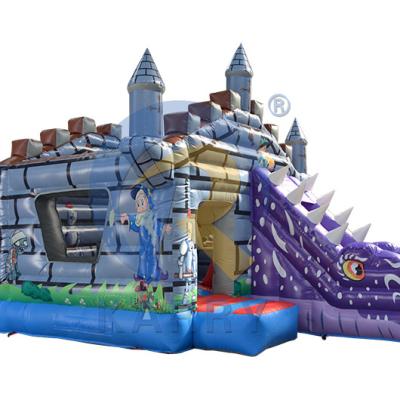China Features PORTABLE Kids Inflatable Dry Jumper Bouncy Castle with Slide and Chameleon for sale