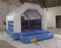 China White and Blue Commercial Jumping Castle Inflatable Bounce House for Unisex Playground for sale