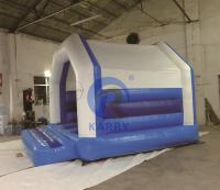 China White and Blue Commercial Jumping Castle Inflatable Bounce House for Unisex Playground for sale