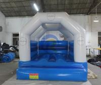 China White and Blue Commercial Jumping Castle Inflatable Bounce House for Unisex Playground for sale