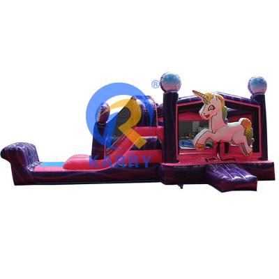 China Features Portable Rainbow Unicorn Inflatable Combo for Adult Jumping and Kids Party for sale