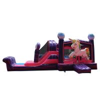 China Features Portable Rainbow Unicorn Inflatable Combo for Adult Jumping and Kids Party for sale