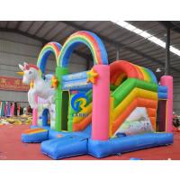 China Features Portable Rainbow Unicorn Inflatable Combo for Adult Jumping and Kids Party for sale