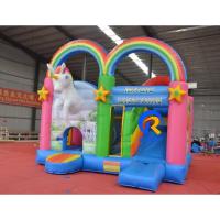 China Features Portable Rainbow Unicorn Inflatable Combo for Adult Jumping and Kids Party for sale